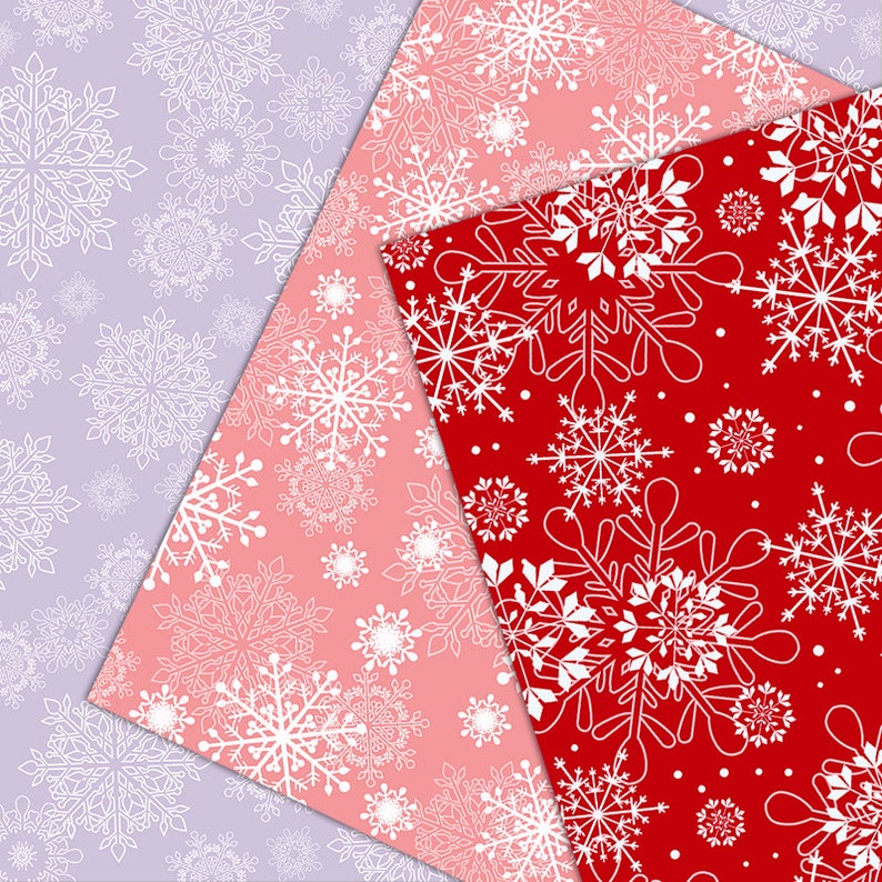 Snowflake Digital Paper Scrapbooking Christmas Christmas - Etsy