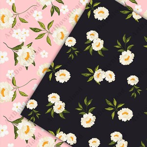 White Peonies - Digital Paper Peony, Peonies Pattern, Floral Seamless ...