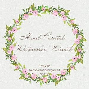 Watercolor Floral Wreath Clipart - Wedding Wreath, Spring Blossoms ...