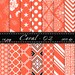 Coral Scrapbook Paper , Coral Digital Paper, Digital Backgrounds ...