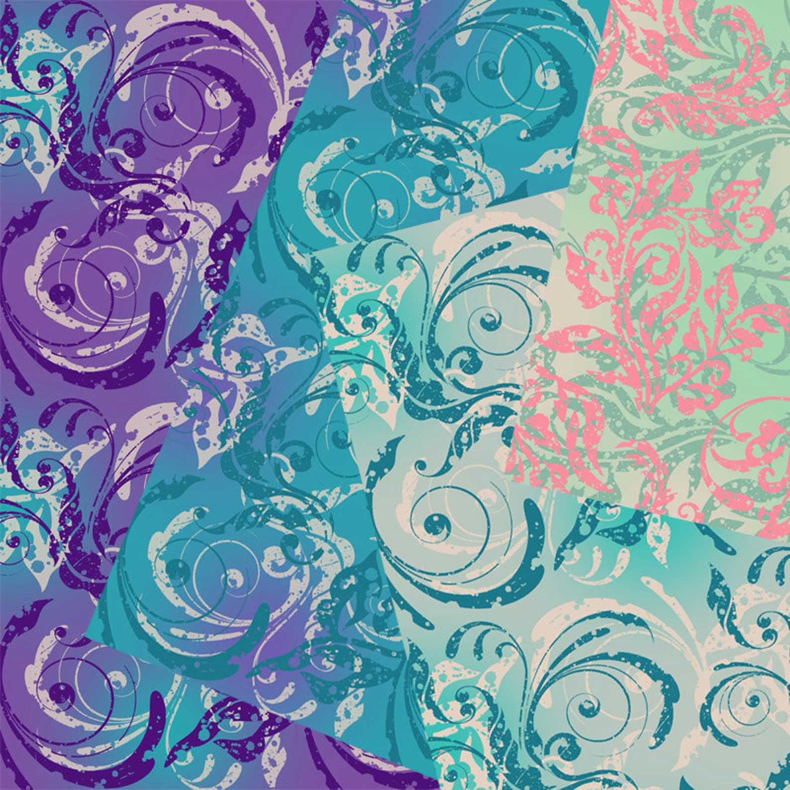 Grunge Digital Scrapbooking Papers Digital Paper Pack | Etsy