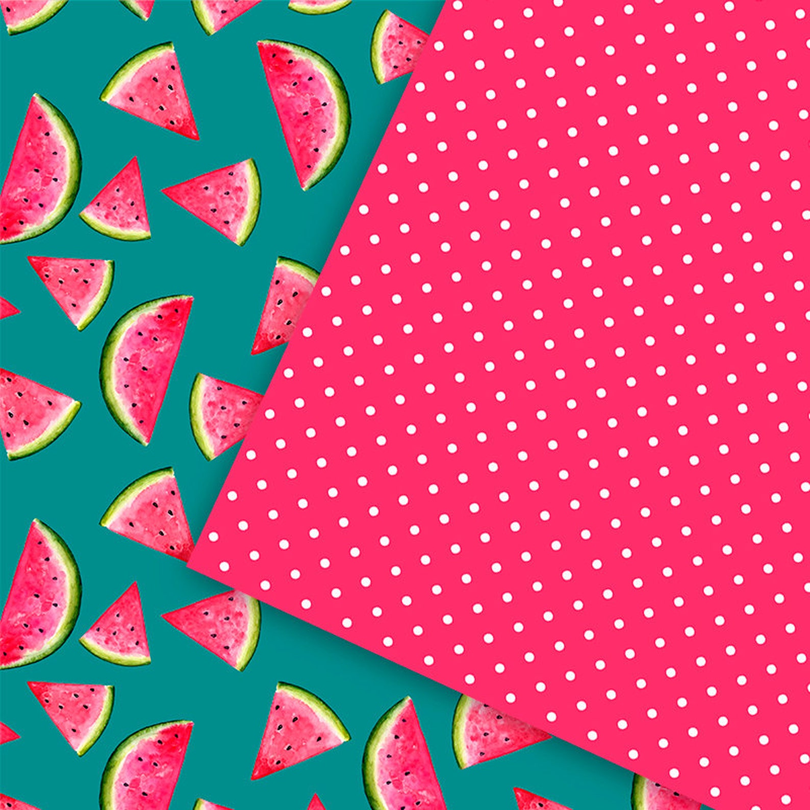 Watermelon Digital Paper Hand Painted Watercolor Watermelon | Etsy