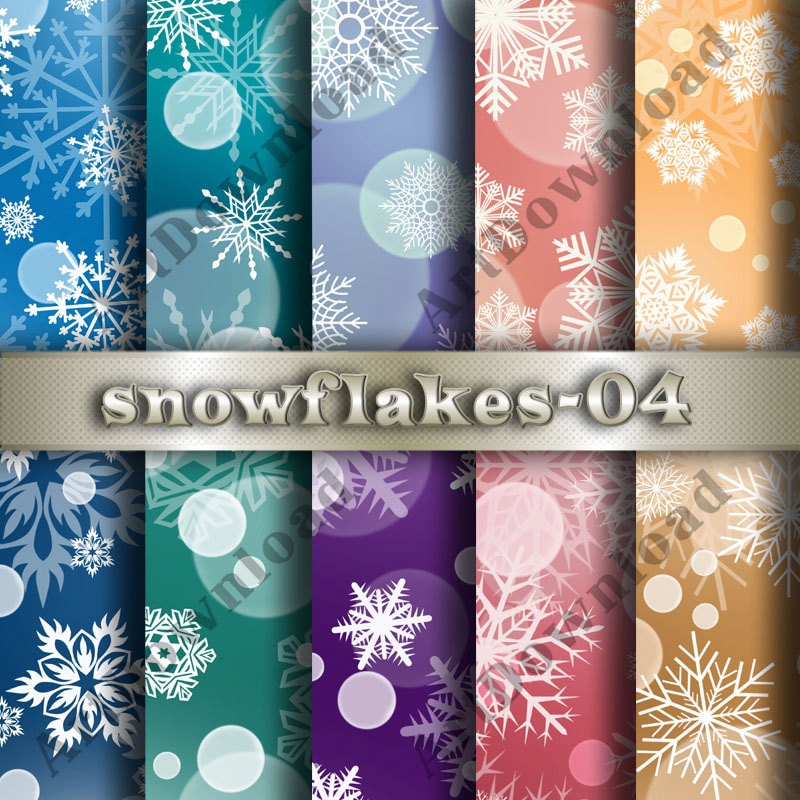 Instant Download Snowflakes Digital Scrapbooking Paper - Etsy
