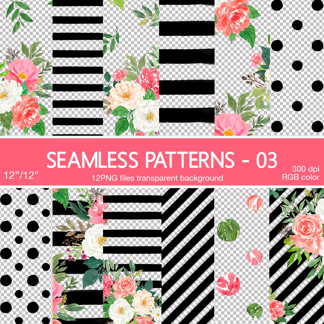 Floral Watercolor Digital Paper, Seamless Pattern, Watercolor Flower ...