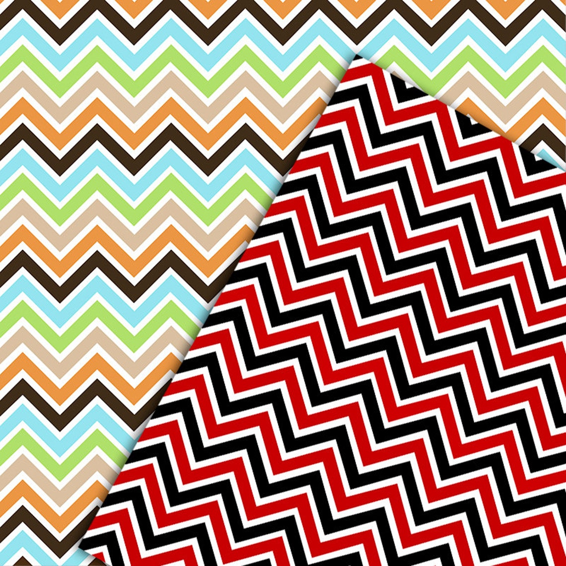 INSTANT DOWNLOAD Multicolored Chevron Zig Zag Digital | Etsy