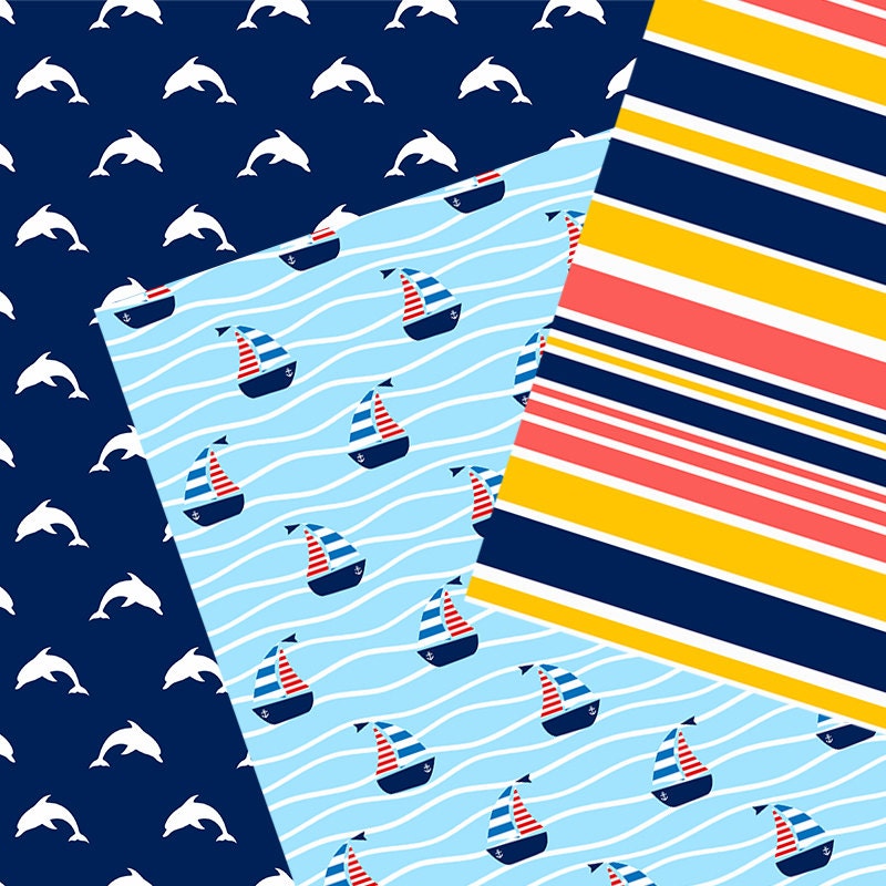 INSTANT DOWNLOAD Nautical Digital Paper Pack Digital | Etsy