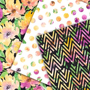 Watercolor Digital Paper - Floral Digital Paper, Watercolor Floral ...