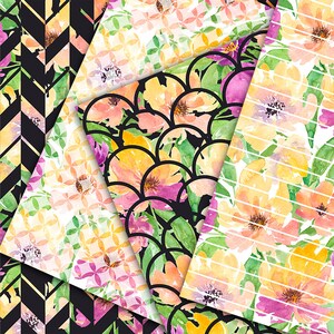 Watercolor Digital Paper - Floral Digital Paper, Watercolor Floral ...