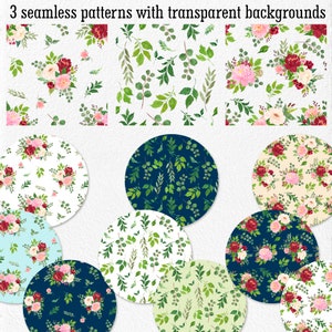 Floral Digital Paper, Seamless Pattern, Watercolor Flowers, Planner ...