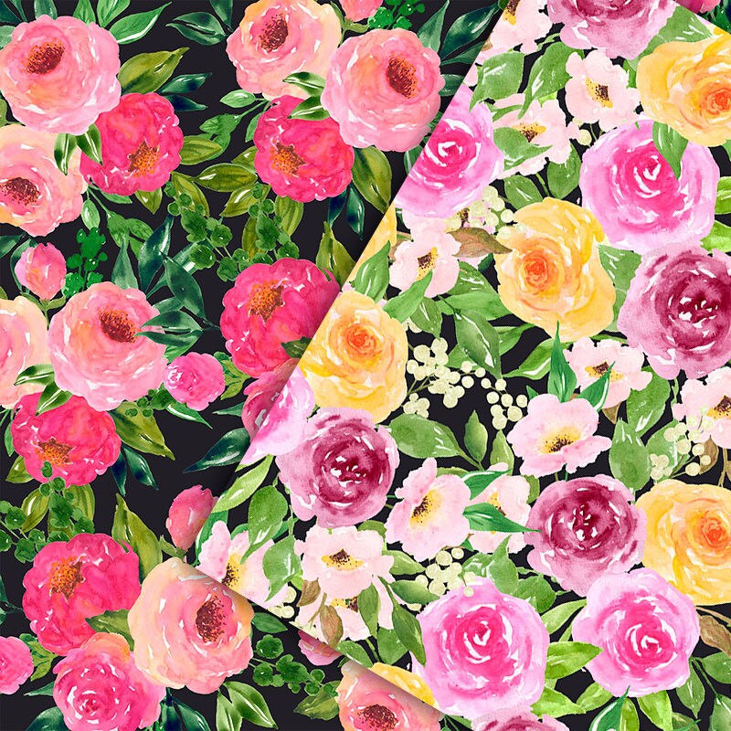 Watercolor Floral Digital Paper Digital Scrapbook Paper - Etsy