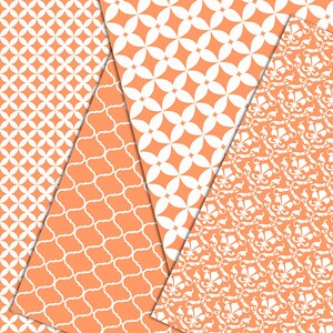 INSTANT DOWNLOAD - Digital Paper Peach - Peach Scrapbooking Papers ...