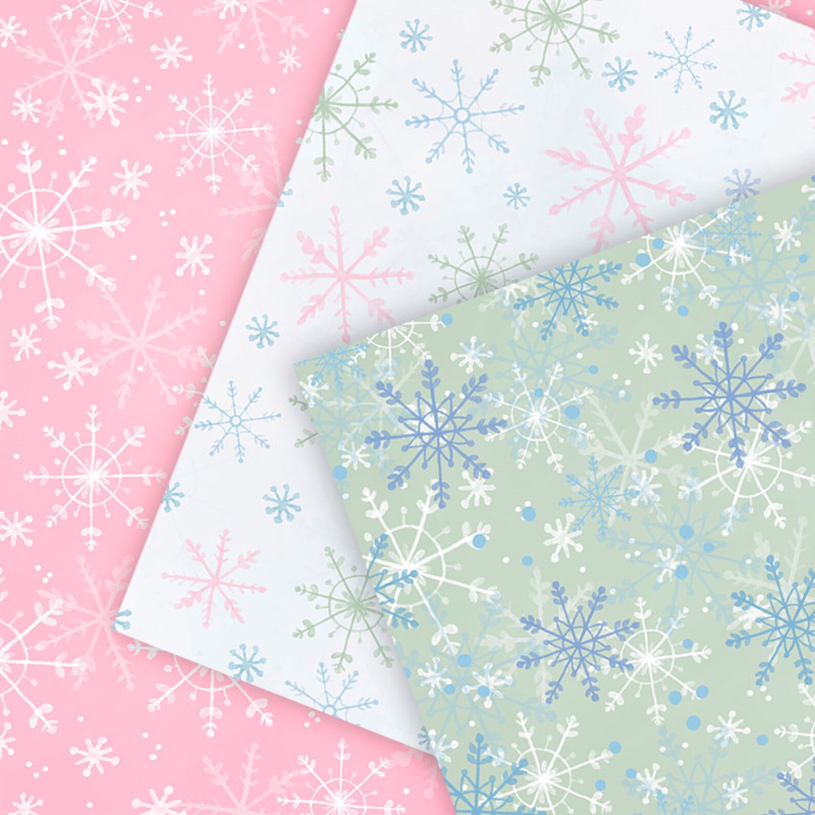 Snowflake Scrapbook Paper Christmas Digital Paper | Etsy