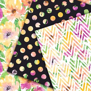 Watercolor Digital Paper - Floral Digital Paper, Watercolor Floral ...