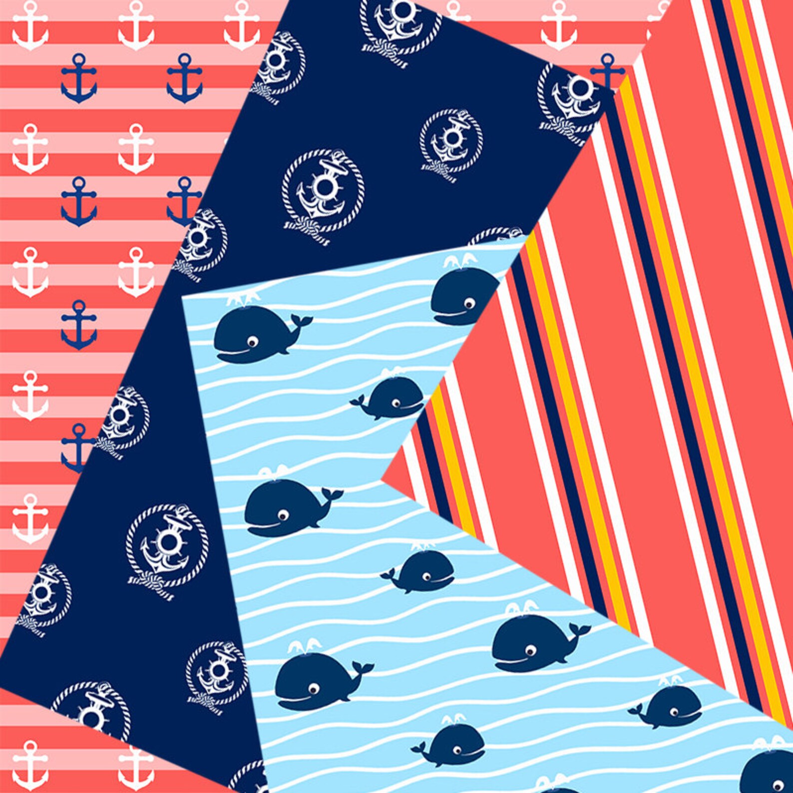 INSTANT DOWNLOAD Nautical Digital Paper Pack Digital | Etsy