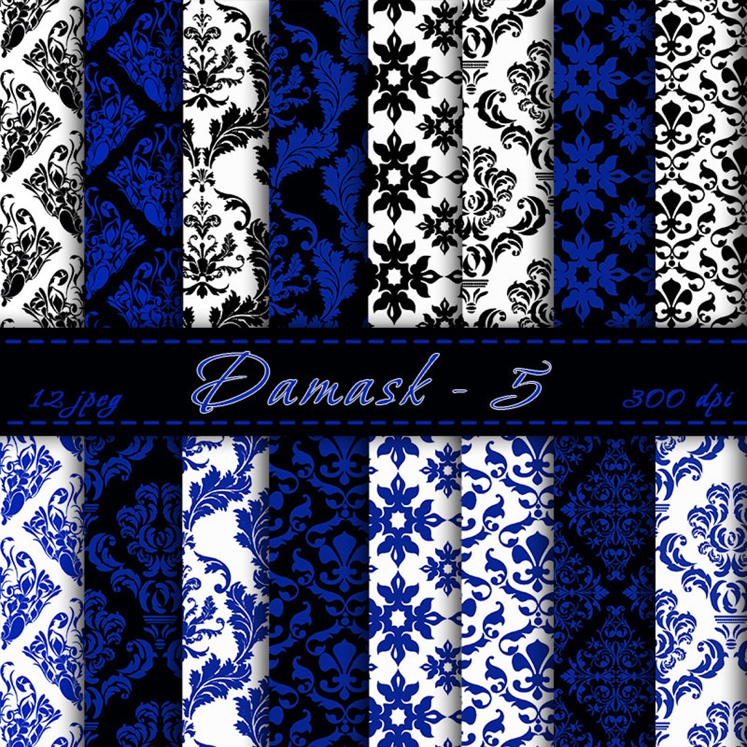 Damask Digital Backgrounds - Damask Digital Scrapbook Papers, Digital ...