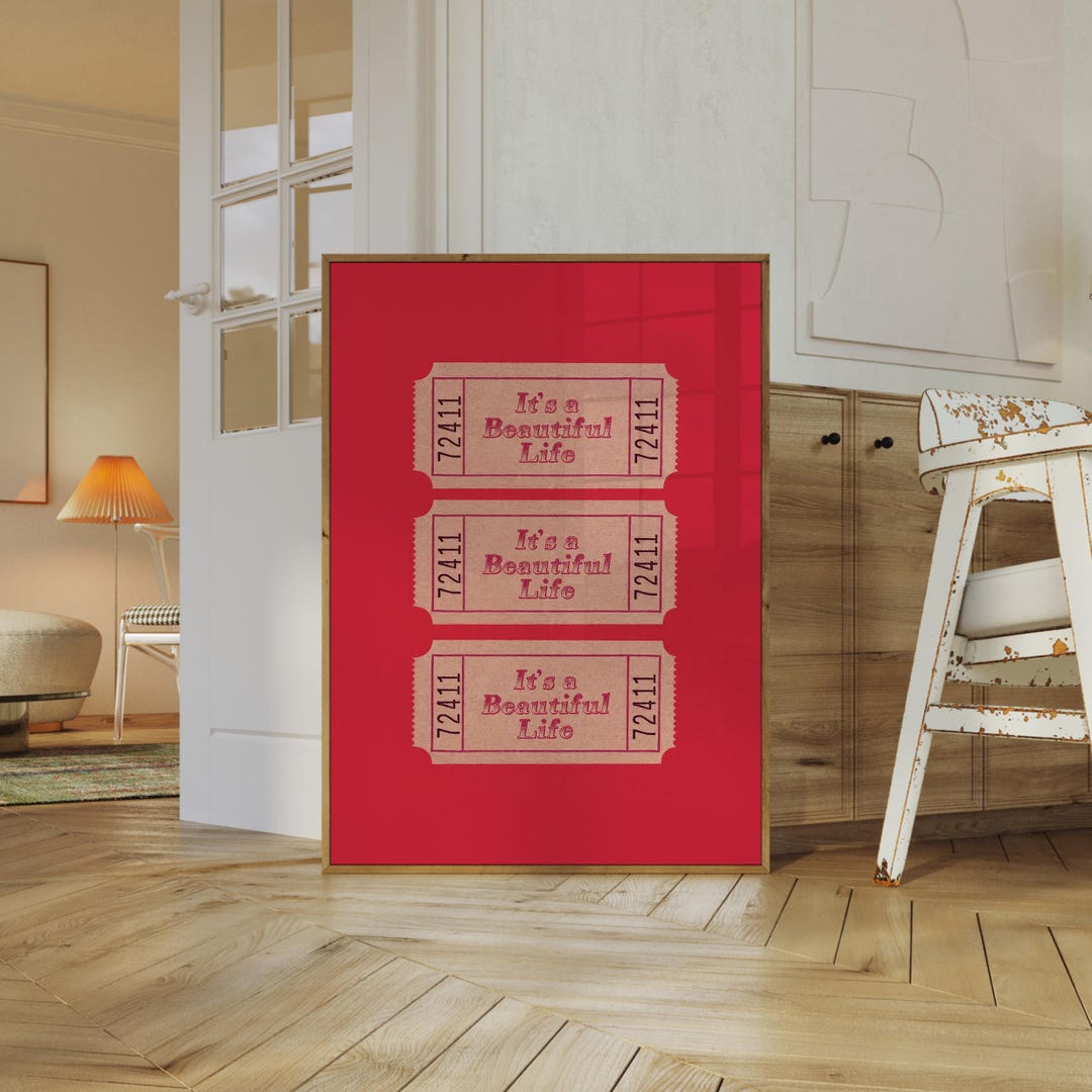 Red Ticket Print It’s A Beautiful Life Poster - Etsy