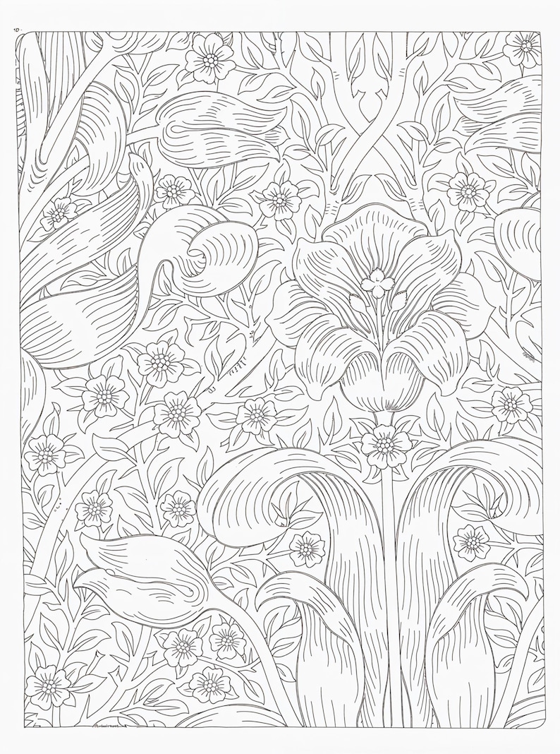 William Morris Inspired Coloring Book | 50 Decorative Prints Coloring ...