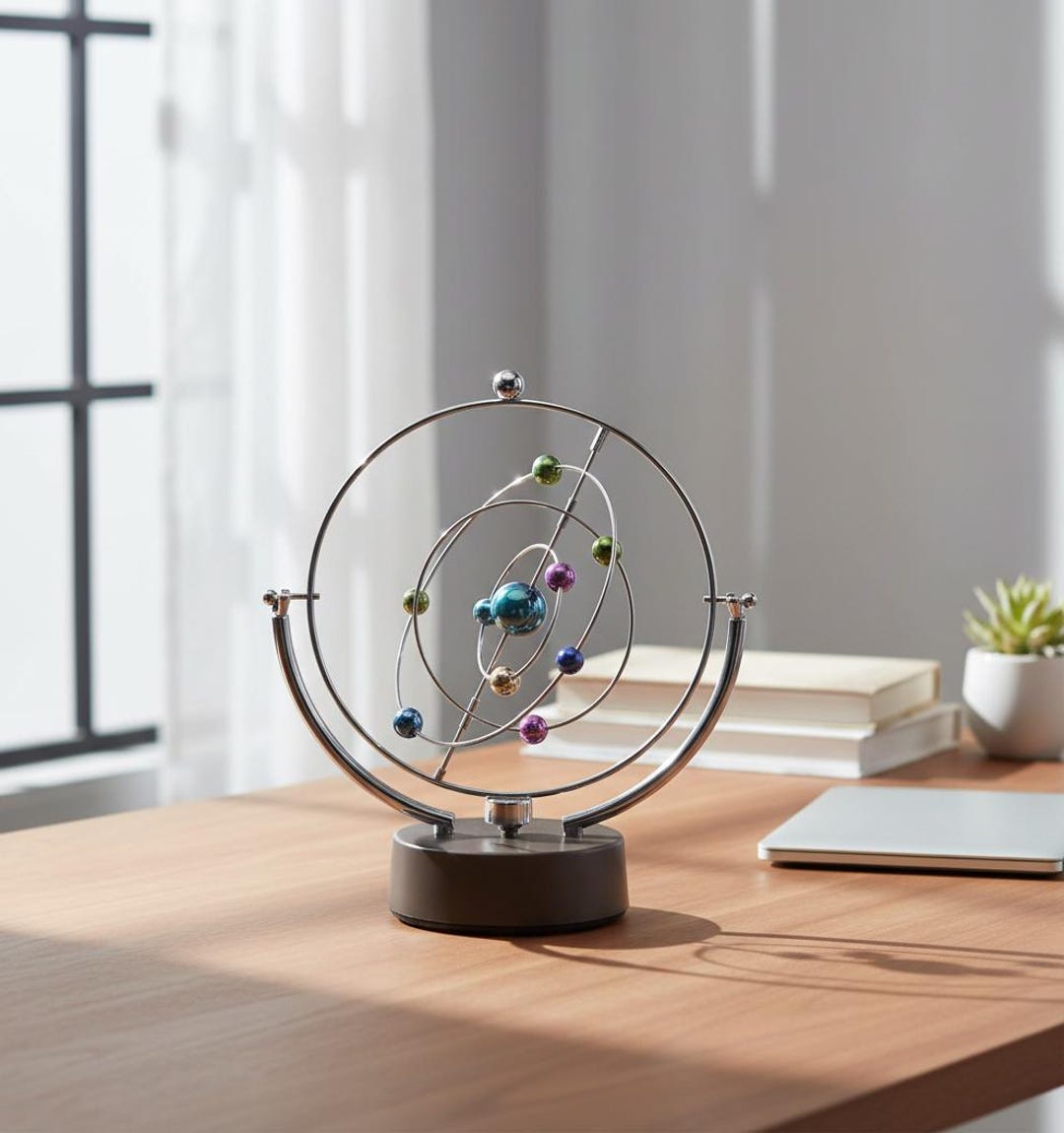 Celestial Globe Kinetic Pendulum Decor – Rotating Orbital Swing Model ...