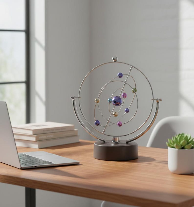 Celestial Globe Kinetic Pendulum Decor – Rotating Orbital Swing Model ...