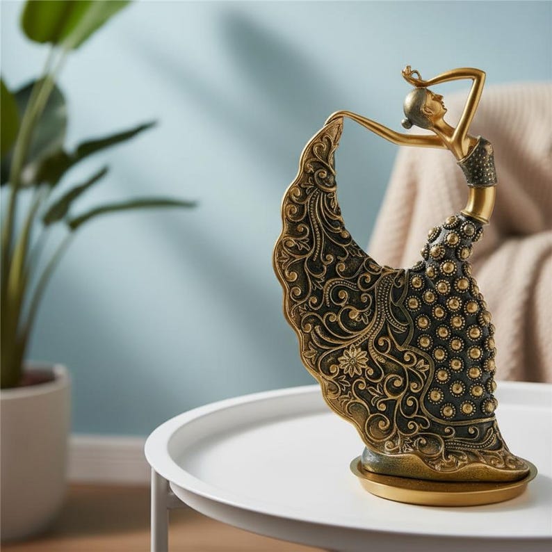 Luxury Resin Peacock Dancer Figurine – Nordic Abstract Sculpture for ...
