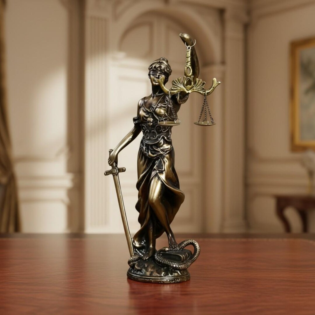Imitation Copper Lady Justice Statue • European Retro Goddess of ...