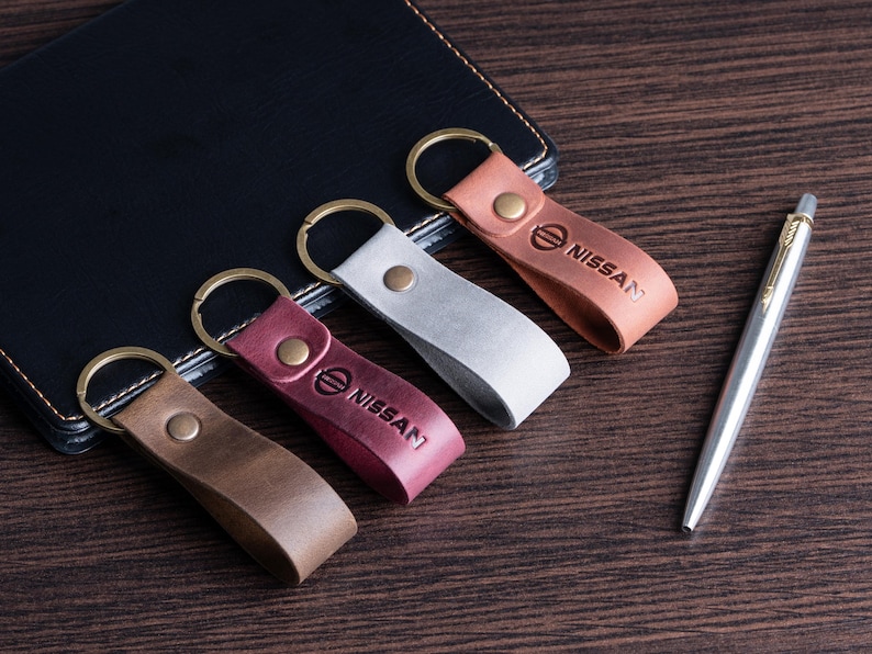 Nissan Leather Keychain – Gift for Drivers & Riders - Etsy