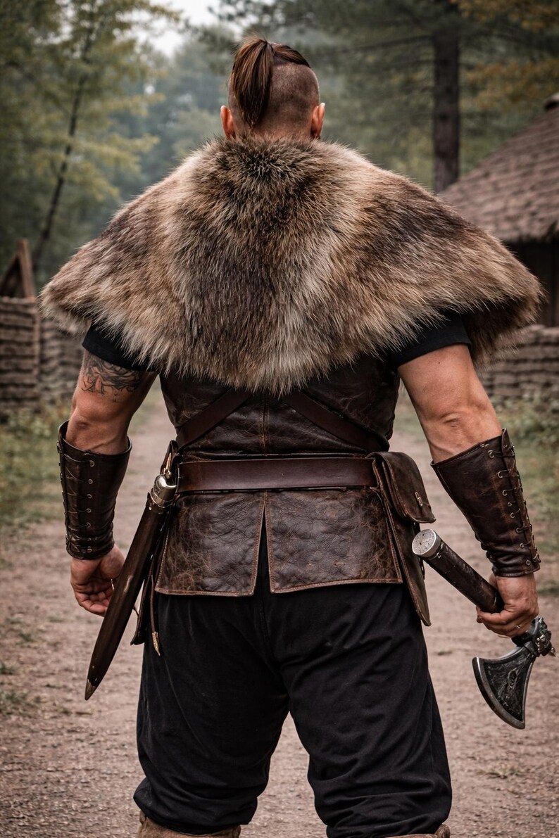 Viking Fur Shawl Collar, Norse Warrior Costume Accessory - Etsy