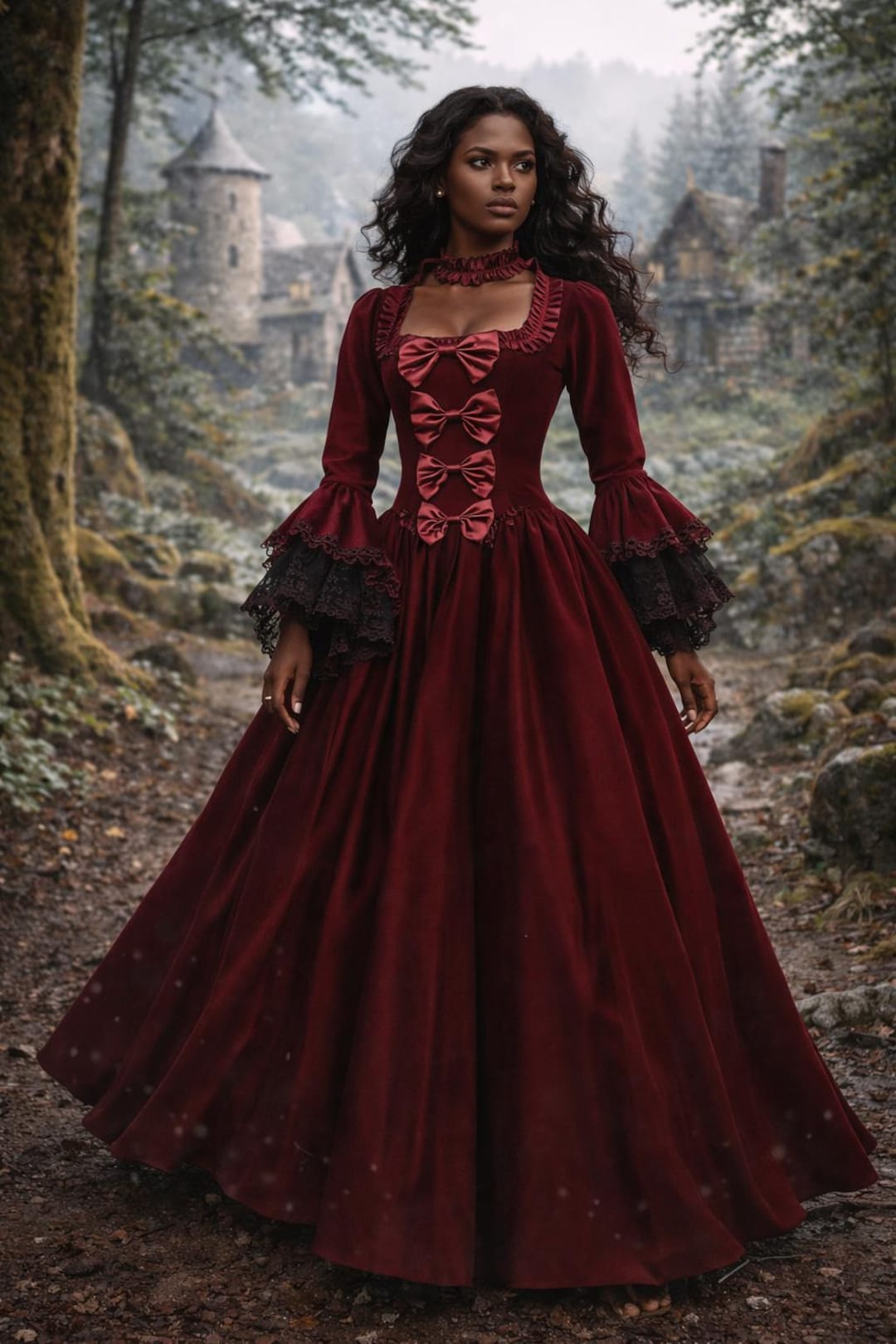 Victorian Gothic Court Dress, Medieval Lace Witch Maxi Gown - Etsy Italia