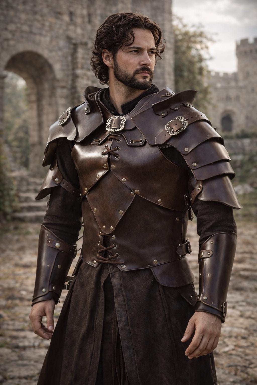 Medieval Viking Leather Armor Shoulder Pads, Renaissance Fantasy Armor ...