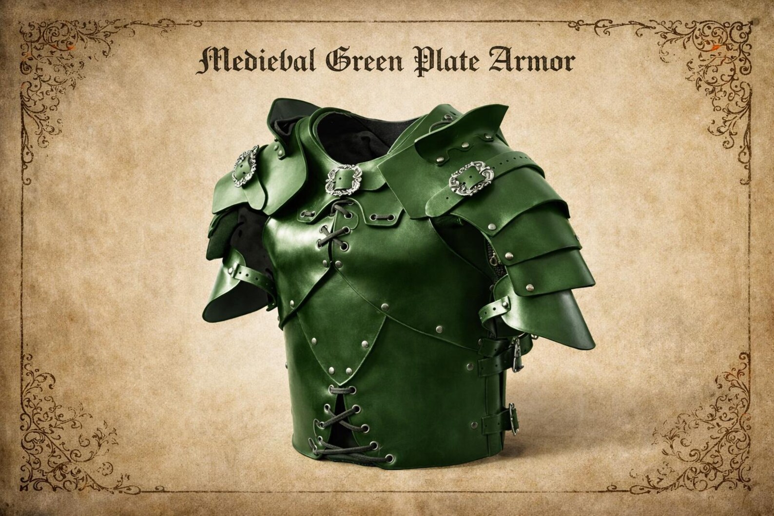 Medieval Viking Leather Armor Shoulder Pads, Renaissance Fantasy Armor ...