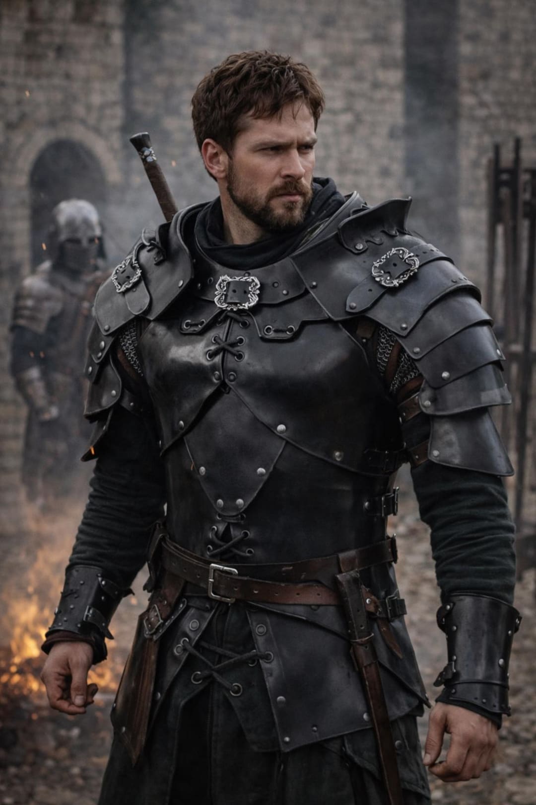 Medieval Viking Leather Armor Shoulder Pads, Renaissance Fantasy Armor ...