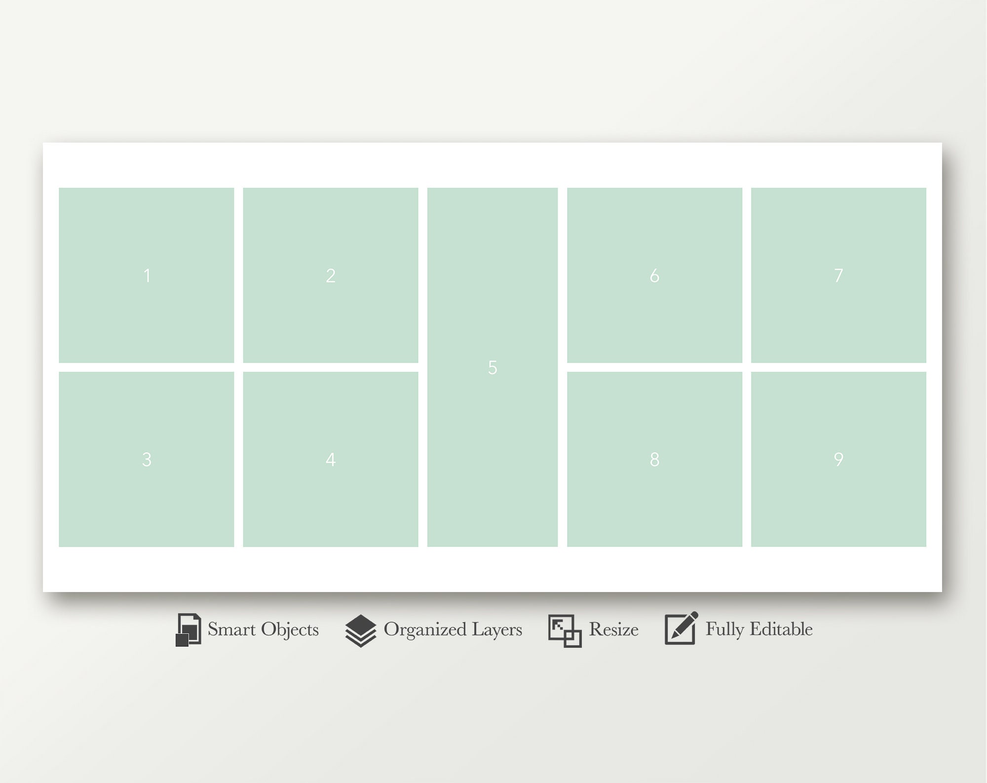 10x20 Collage Template for Photoshop, Holiday Collage Template, Family ...