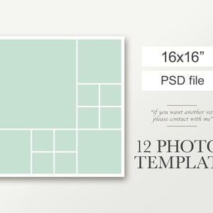 16x16 Composite Collage Template for 12 Pictures -, Photo Collage ...