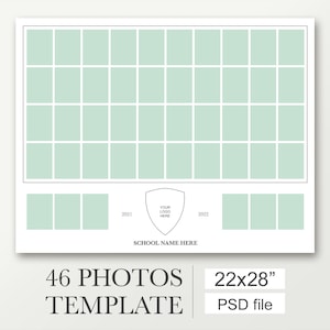 22x28 School Portrait Template for 46 Photos -, Photo Collage Template ...