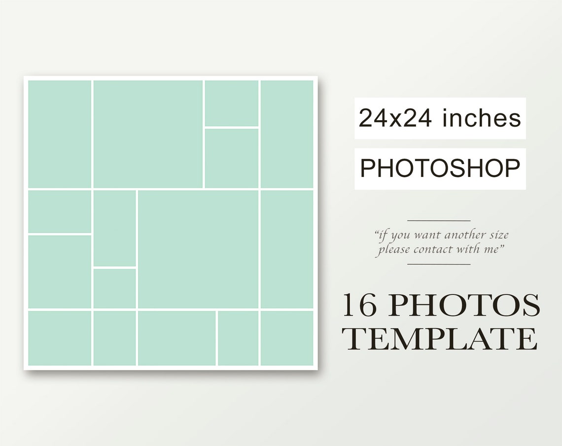 24x24 Printable Photo Collage Template Photoshop Template | Etsy