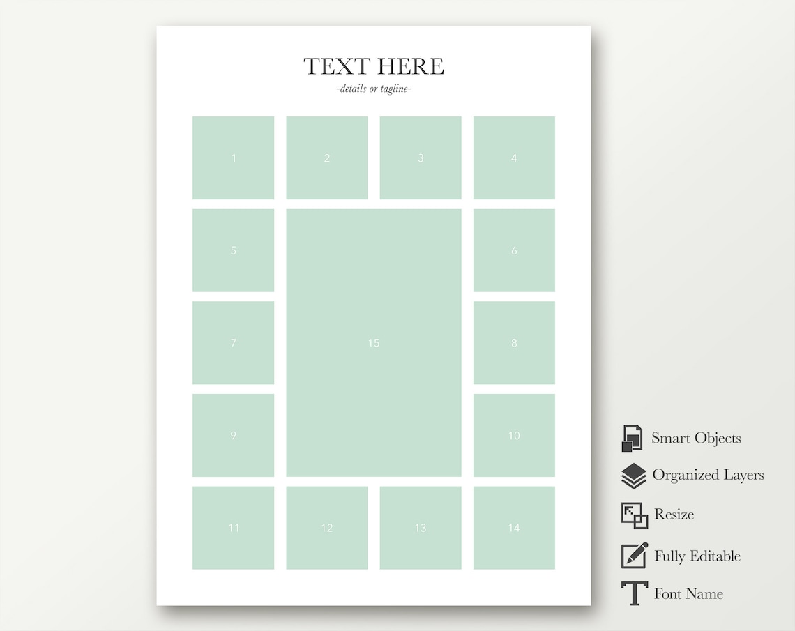 18x24 Photo Collage for 15 Pictures. Funeral Photo Board. This - Etsy