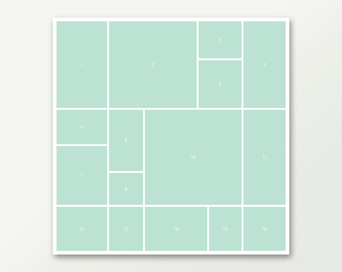 30x30 storyboard birthday template photo collage template | Etsy
