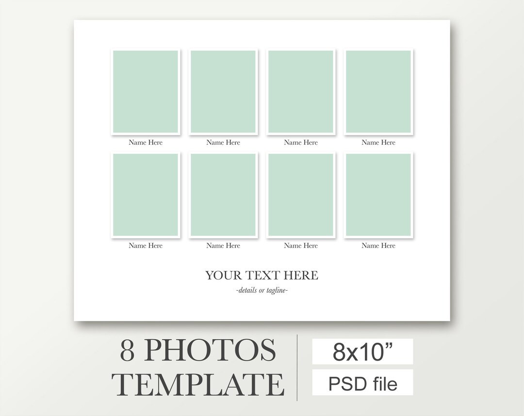 8x10 Digital Collage With Frames for 8 Photos. This Template Works With ...
