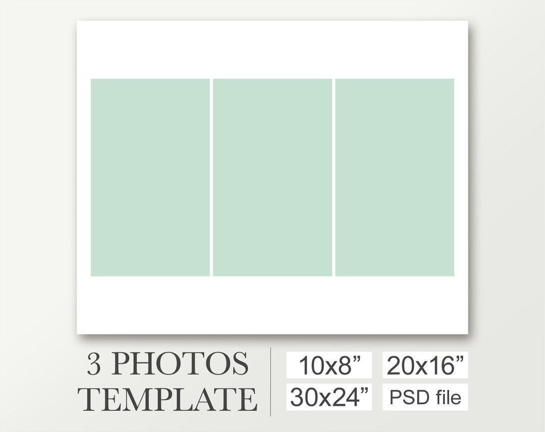 Photoshop Digital 3 Frame. Photo Collage Template. Birthday - Etsy