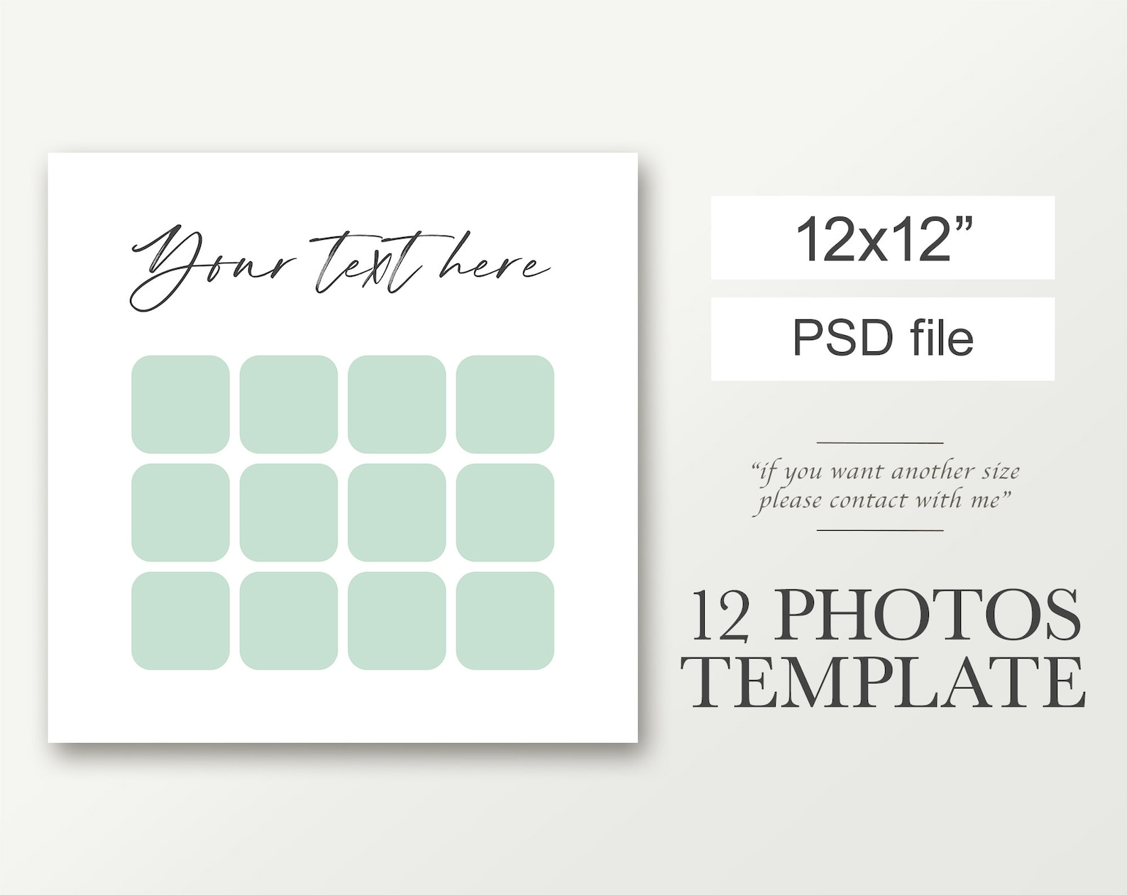 12x12 Photo Collage Template for 12 Pictures Photo Collage - Etsy