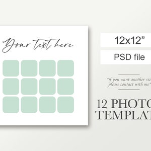 12x12 Photo Collage Template for 12 Pictures -, Photo Collage Template ...