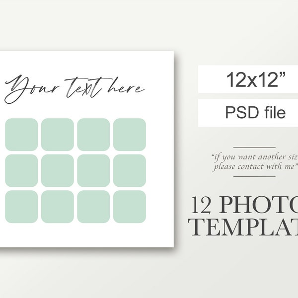 12x12 Digital Template - Etsy