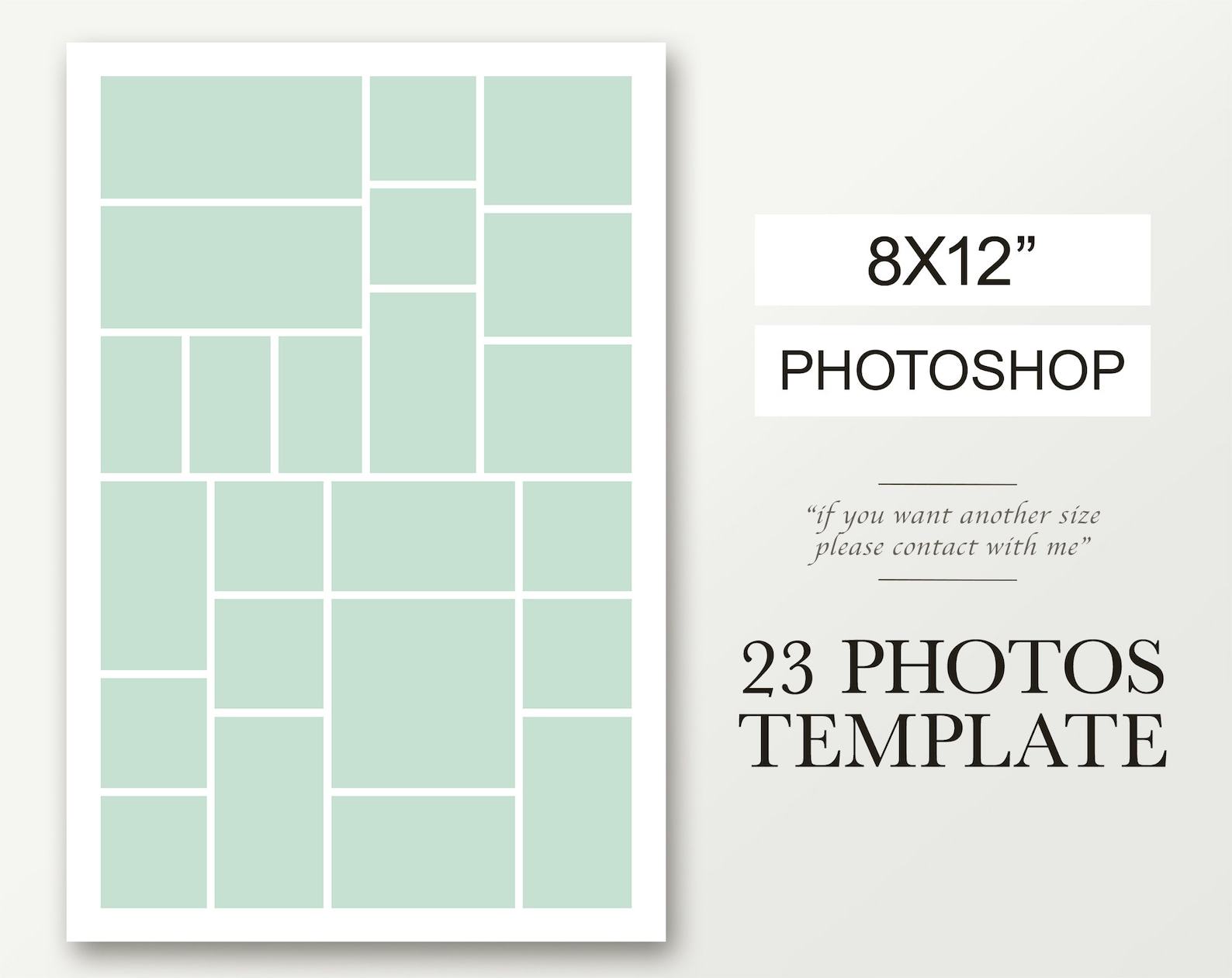 8x12 Wall Collage Template for 23 Photos Photo Collage | Etsy