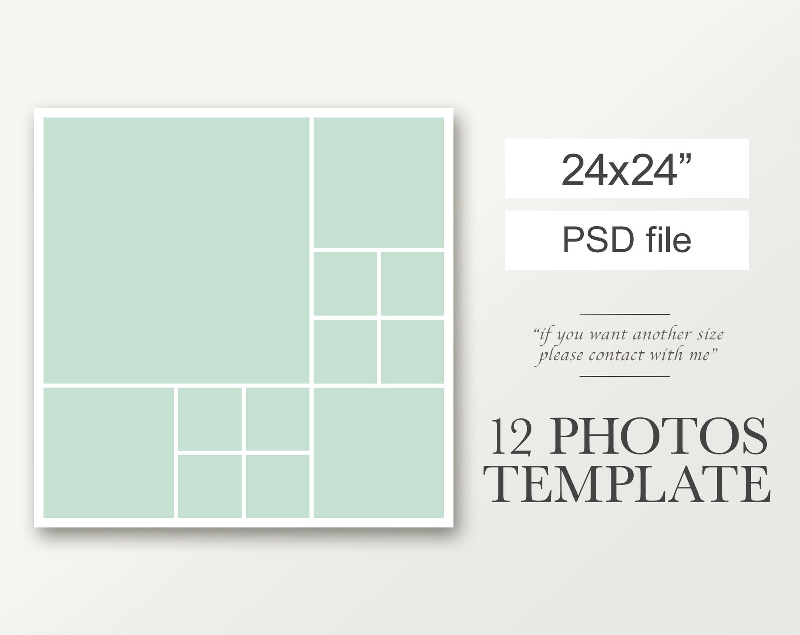 24x24 Photo Storyboard Template for 12 Pictures Photo - Etsy