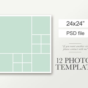 24x24 Photo Storyboard Template for 12 Pictures -, Photo Collage ...