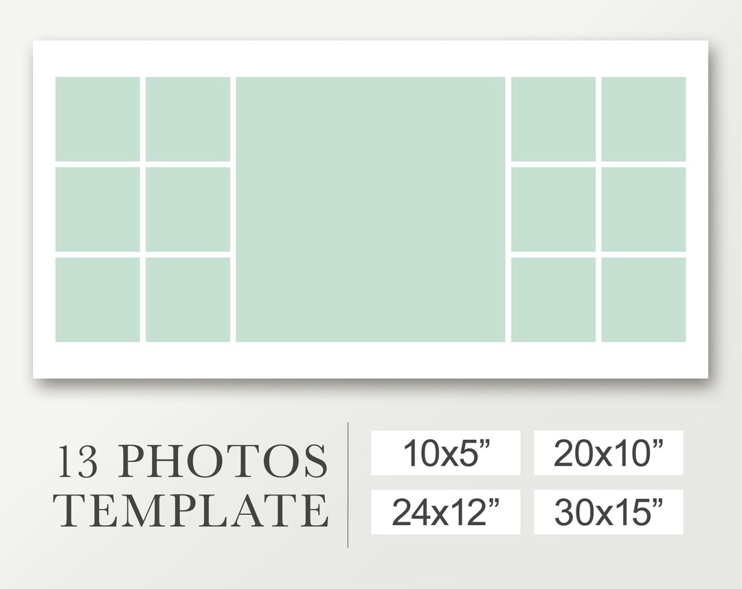 13 Photo Collage Template 5x10 Digital Composite Design - Etsy