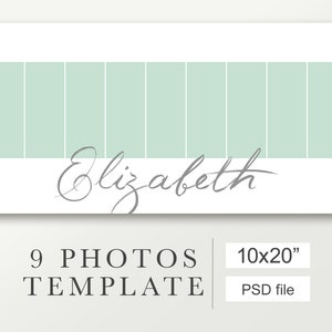 10x20 Photo Collage Template for 9 Pictures -, Photo Collage Template ...