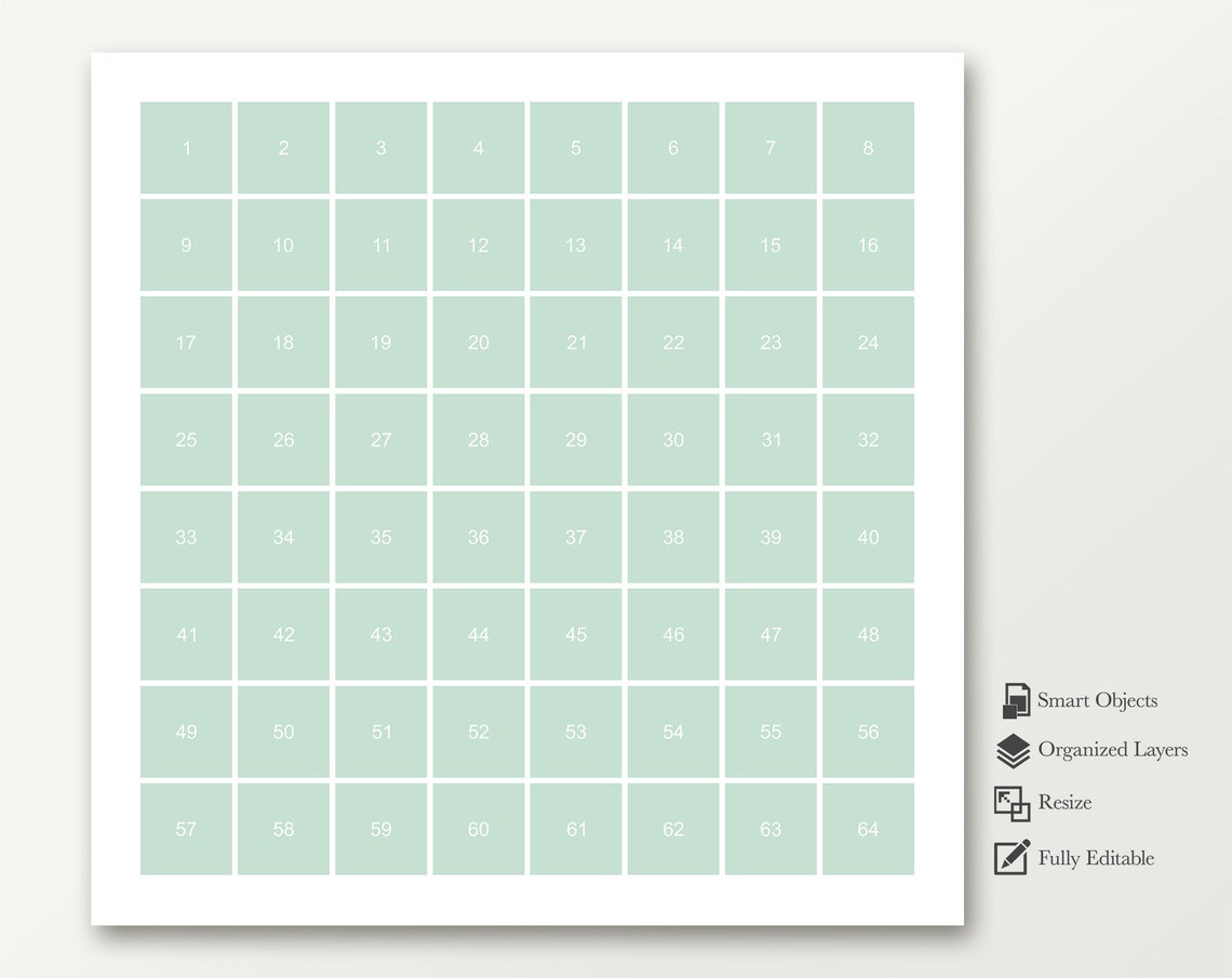 10x10 Storyboard Template Birthday for 64 Photos. the Digital | Etsy