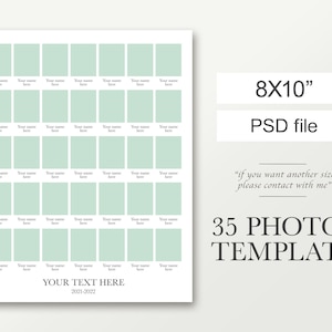 8x10 Class Picture Collage 35 Photos. the Digital Template Work With ...