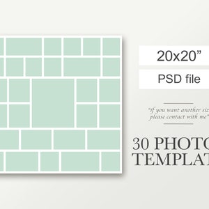 20x20 Photo Storyboard Template for 30 Pictures. the Digital Collage ...